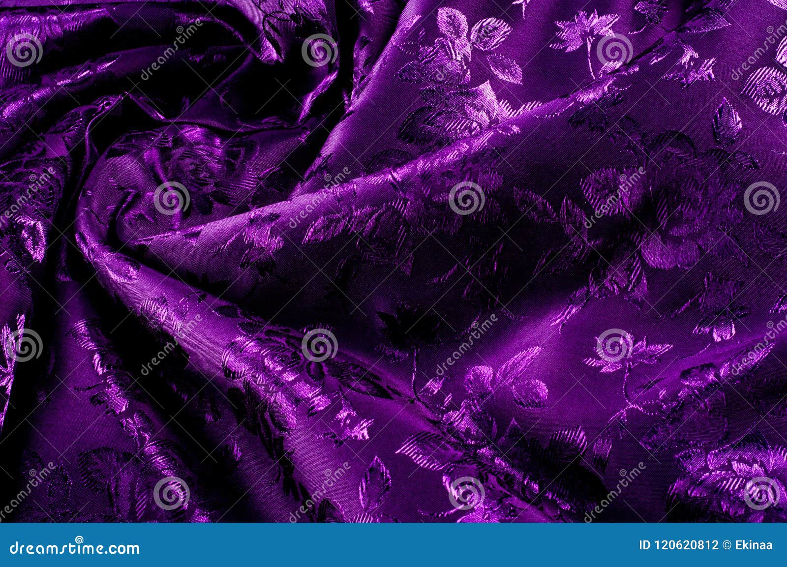 Background Texture Fabric Silk Dark Lilac with a Pattern with Th Stock ...