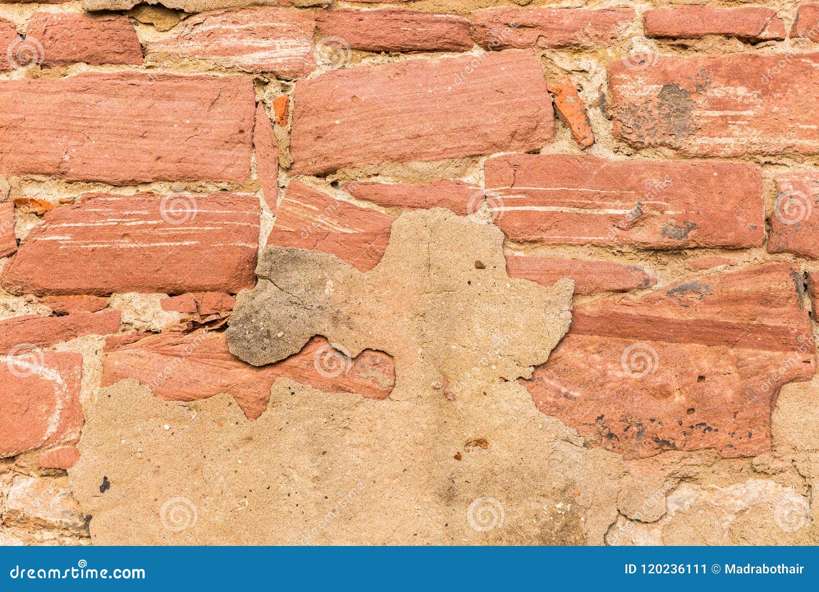 Flaking Plaster on an Old Brick Wall Stock Image - Image of broken ...