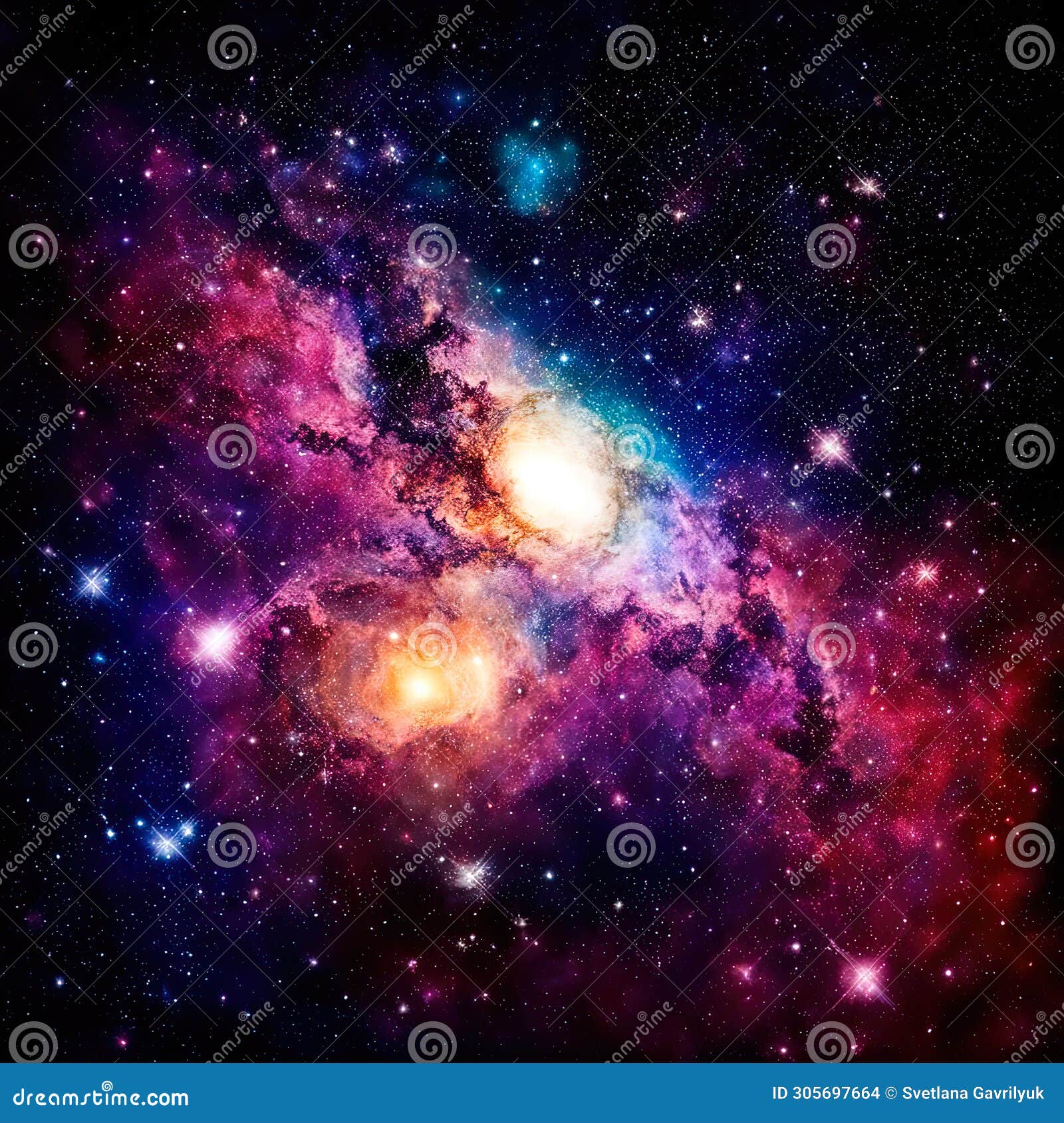 Background Texture with Galaxy View. Bright Vivid Colors on a Dark ...