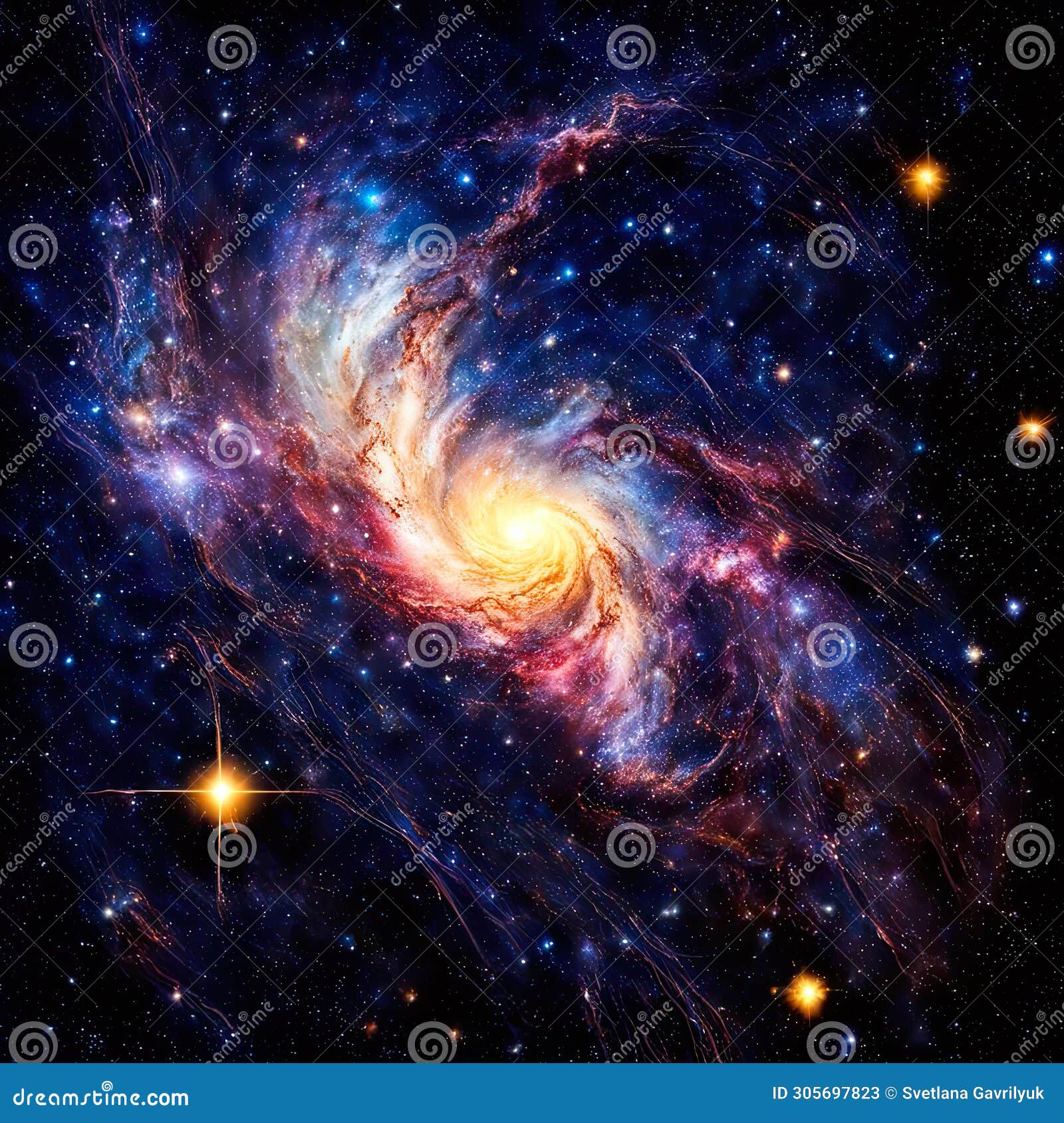Background Texture with Galaxy View. Bright Vivid Colors on a Dark ...