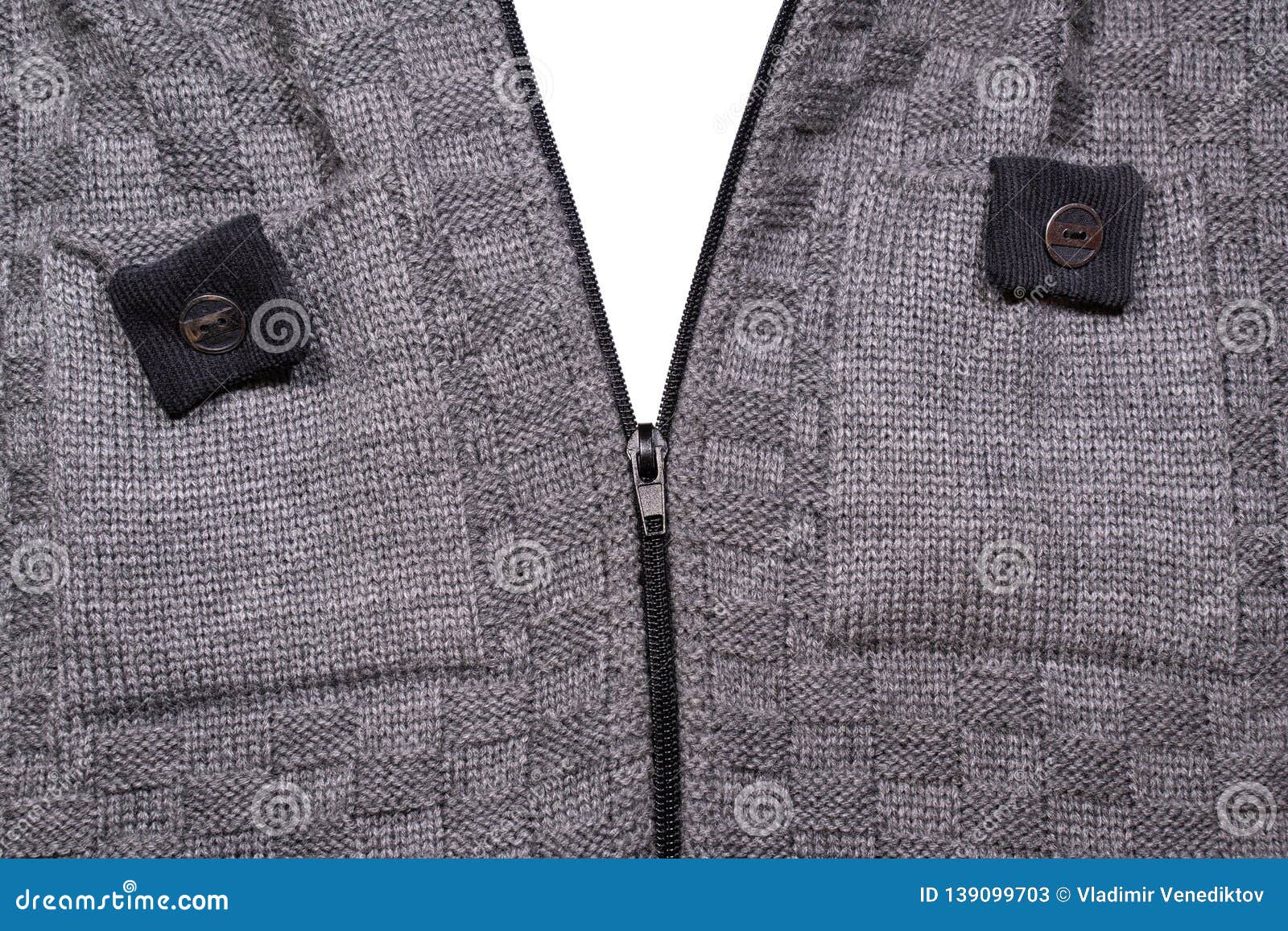 Background Texture Grey Jacket with Zipper Close-up Stock Image - Image ...