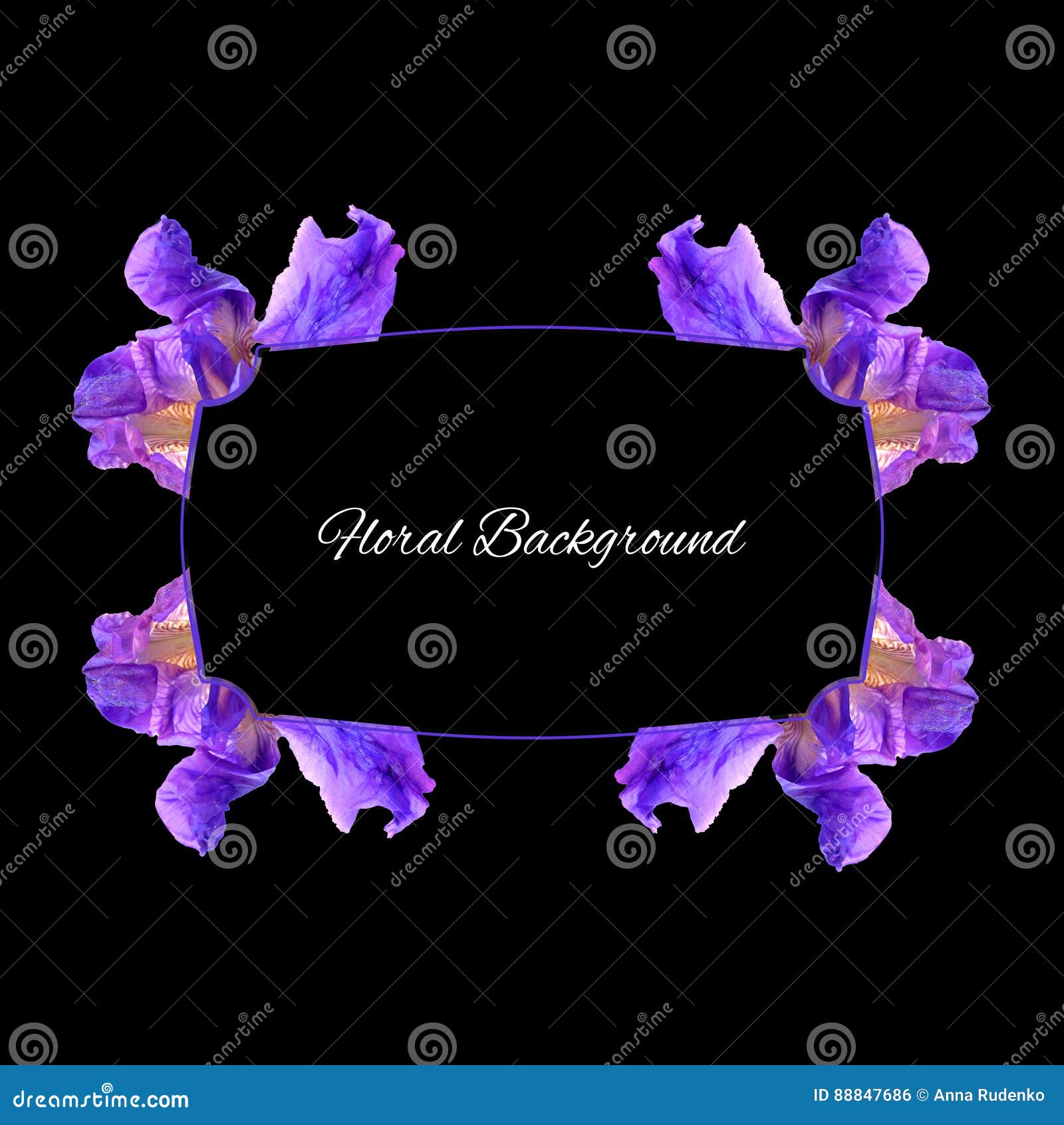 Background Texture Made of Iris and Place for Text Stock Illustration ...