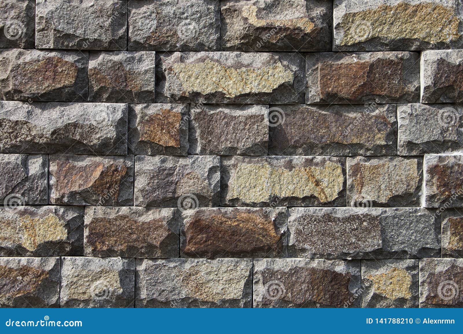 Background, Texture, Masonry from a Multi-colored Natural Stone Stock ...