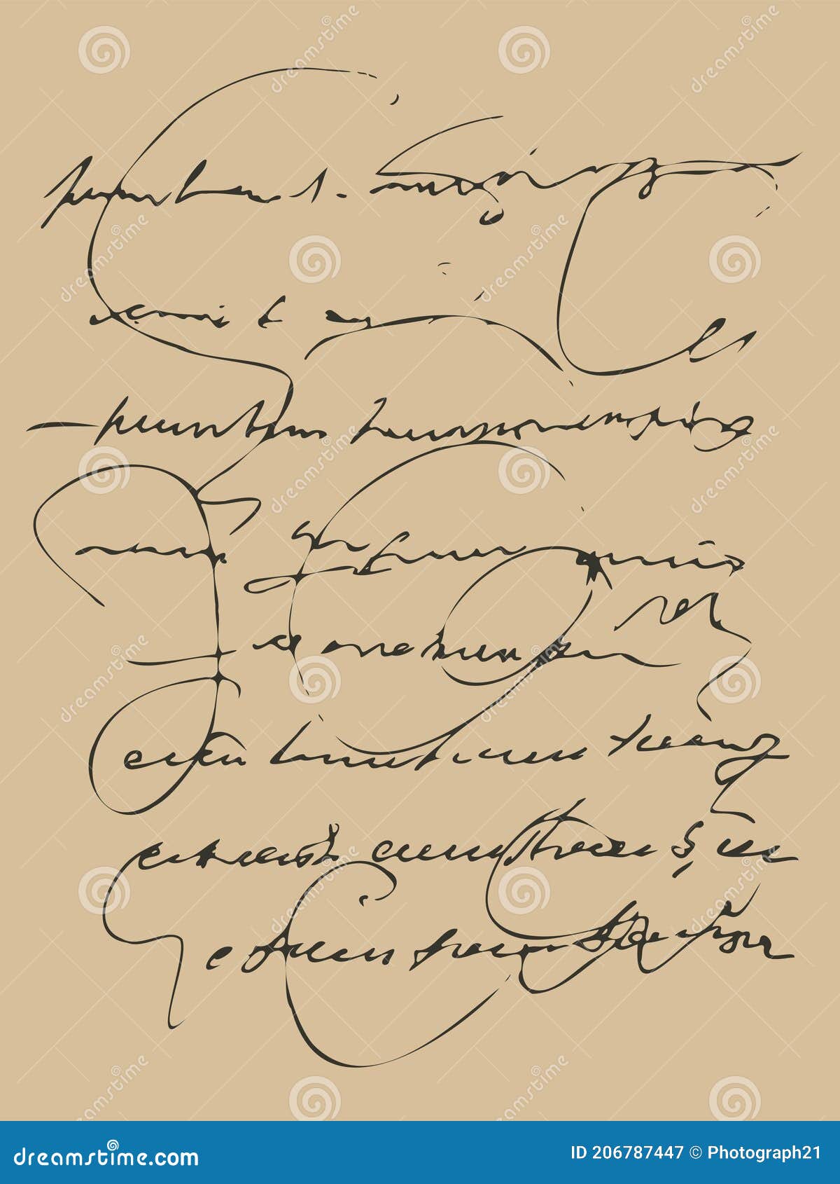 Vector Background Texture of Medieval Handwriting of the Papyrus Plain ...