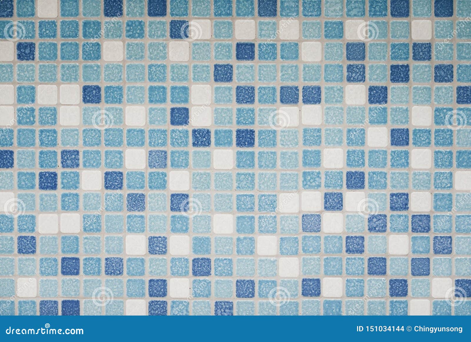 Background and Texture of Mosaic Tiles in Blue, Azure and White on ...