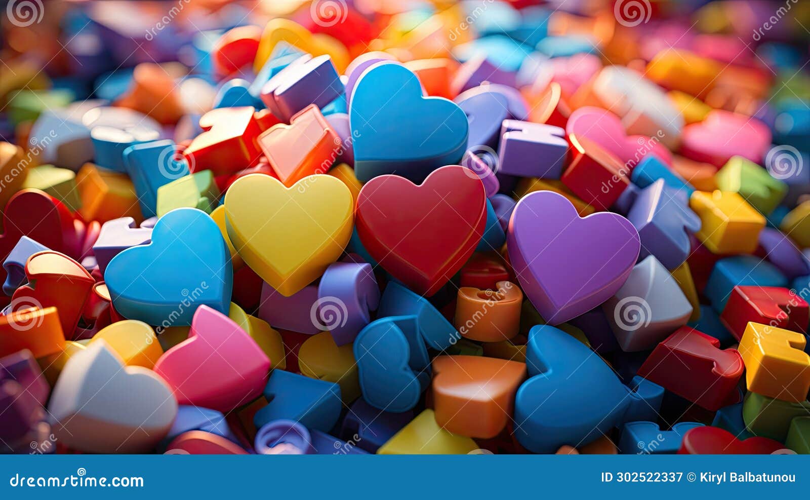 Background Texture of Multi-colored Love Hearts, Valentine S Day ...