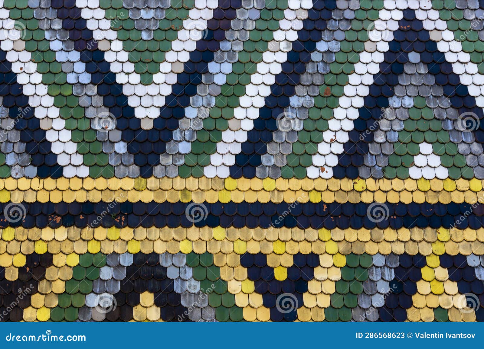 Background and Texture of Multi-colored Roof Tiles Stock Image - Image ...