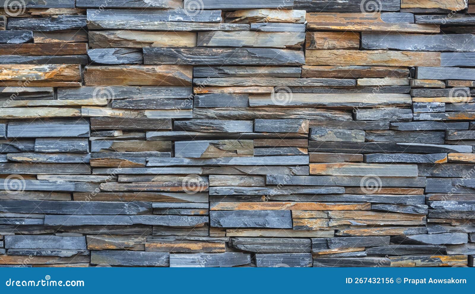 Background and Texture of Multicolor Cladding Stone Slate Wall in Loft ...