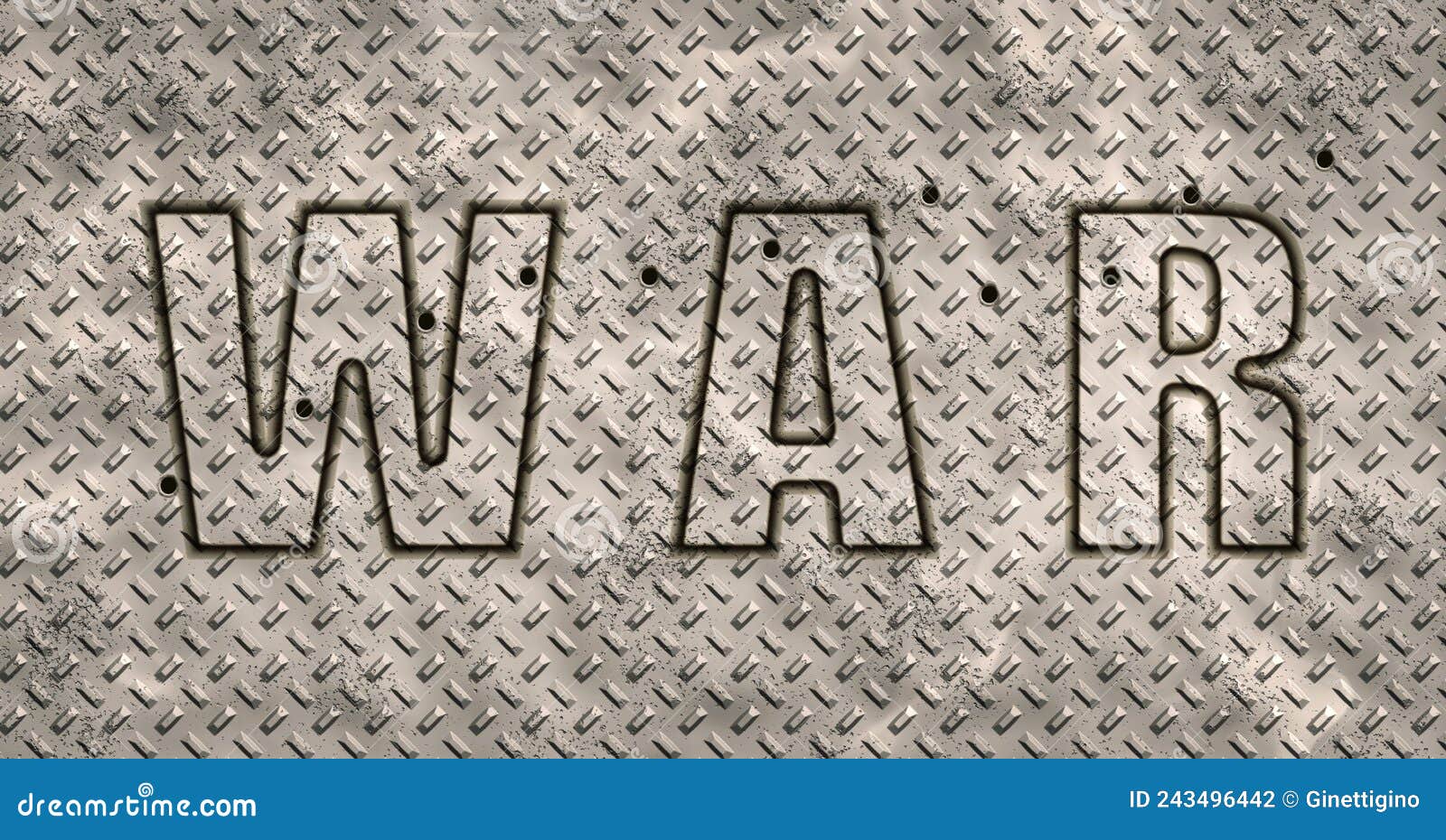 Background Texture in Non-slip Iron Sheet with Embossed War Writing and ...