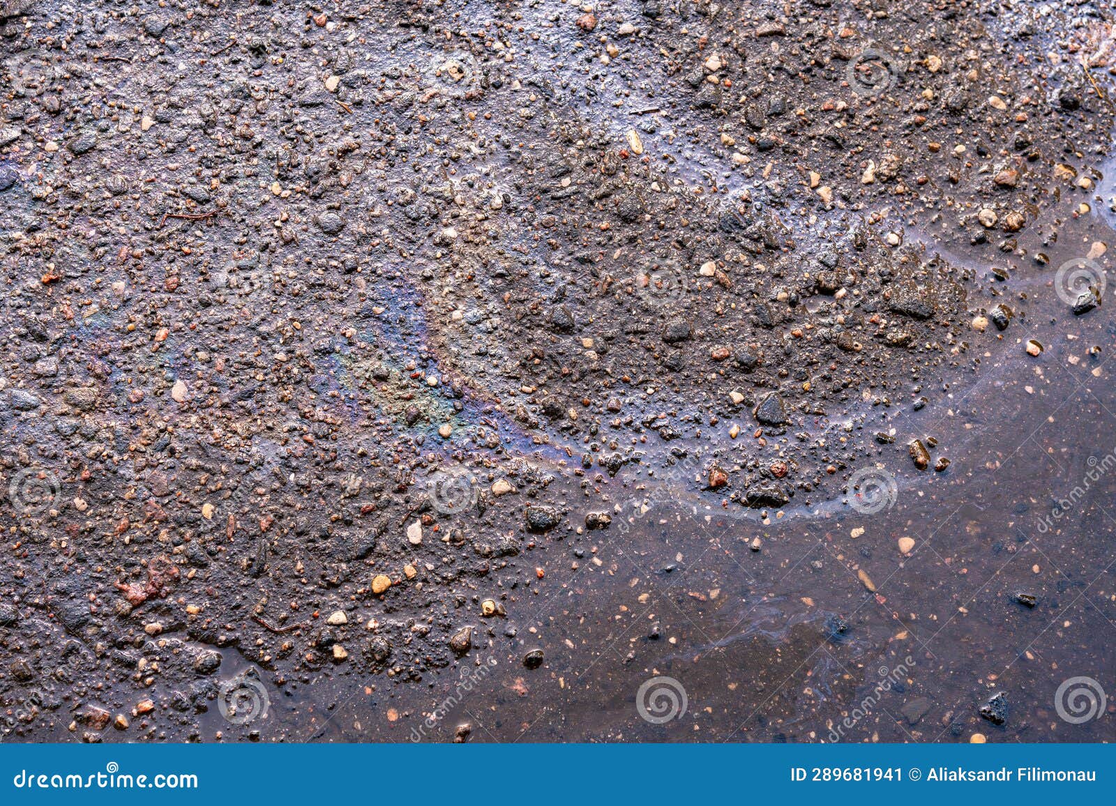 Background Texture of an Oil Spill on Asphalt Road Stock Image - Image ...