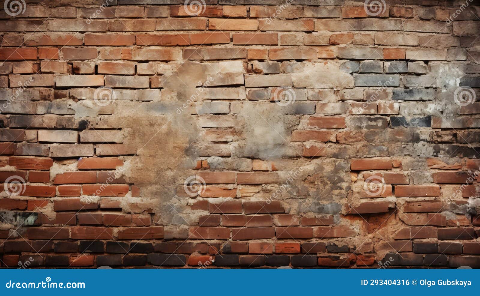 Background Texture of Old Brick Wall with Damage Caused by Weather. AI ...