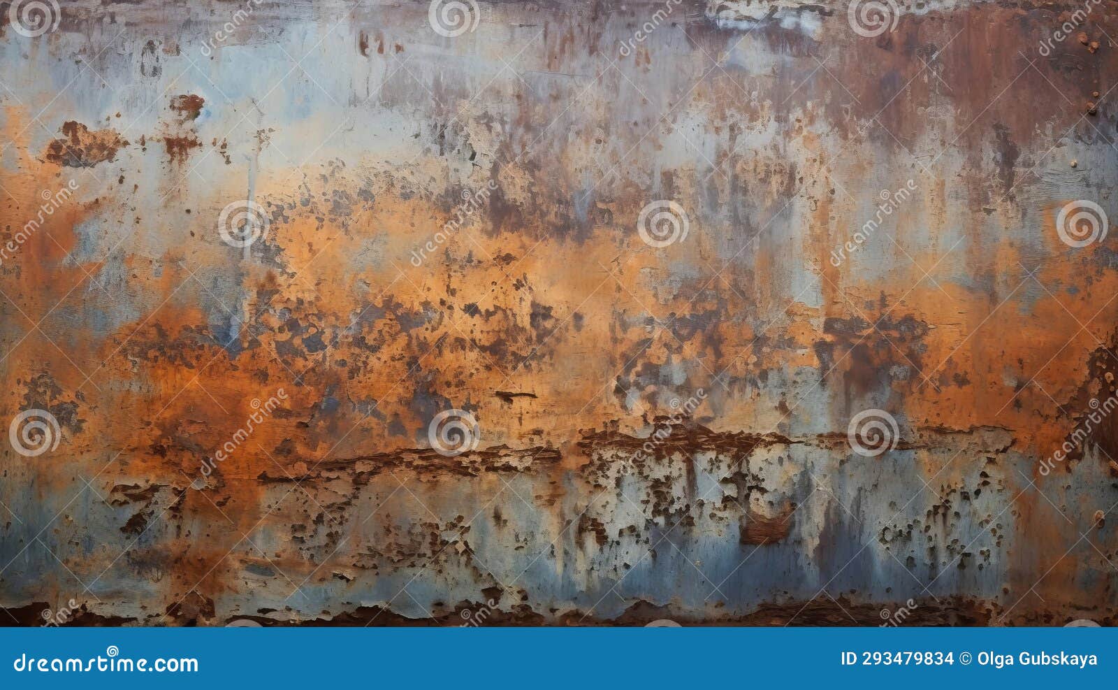 Metal Corrosion, Dents, Scratches On A Panoramic Sheet Of Metal - AI ...