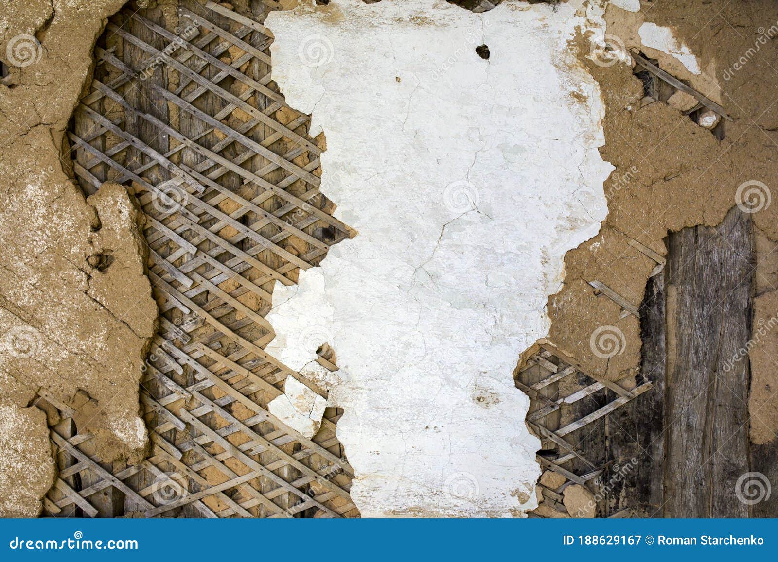Background Texture of Old Plaster on the Wall with Remnants of White ...