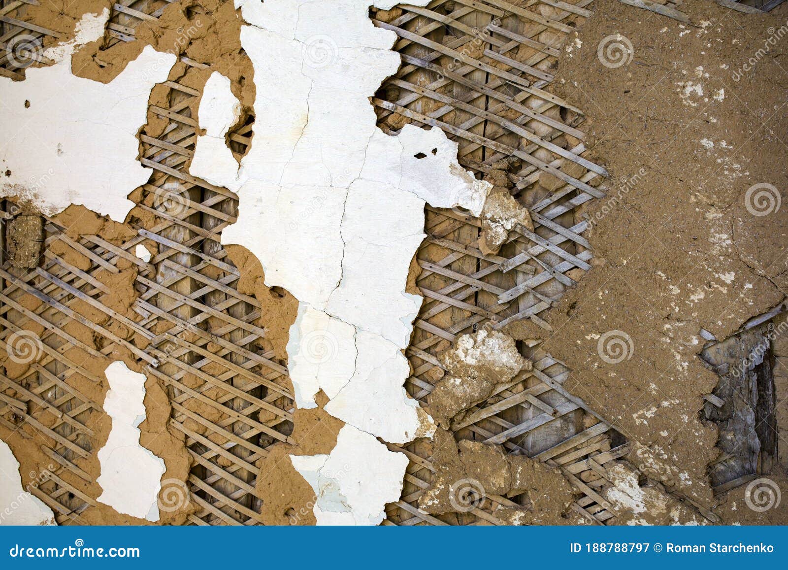 Background Texture of Old Plaster on the Wall with Remnants of White ...
