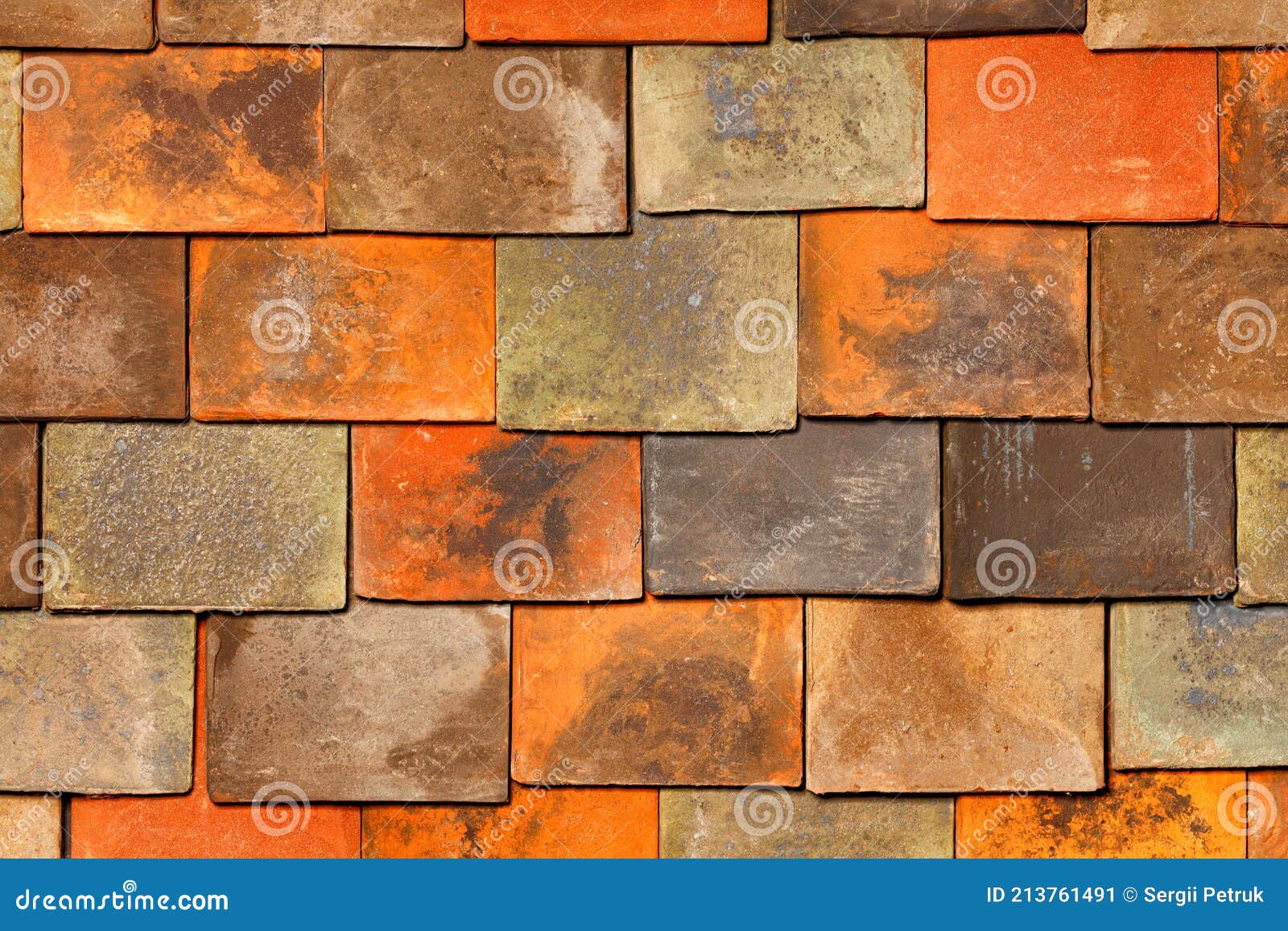 Background and Texture of an Old Roof Made of Brown and Rusted Tile ...
