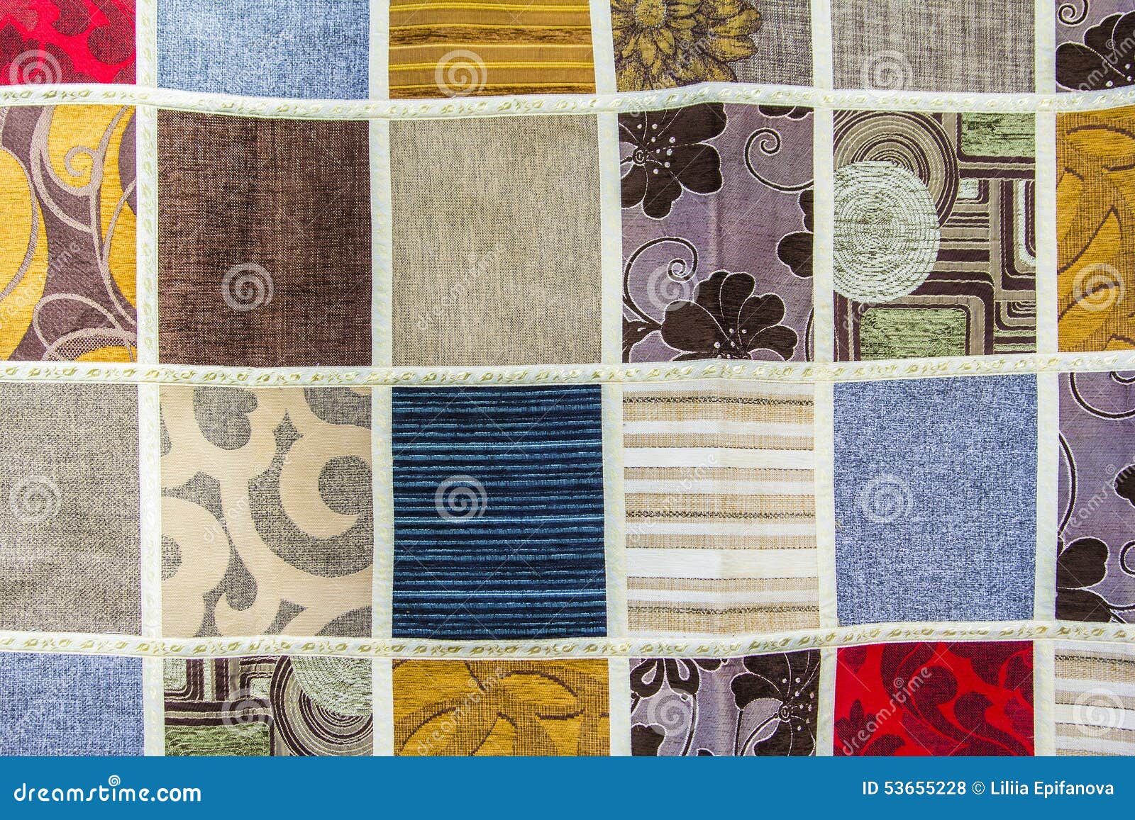 Background Texture of a Patchwork of Different Pieces of Fabric Stock ...