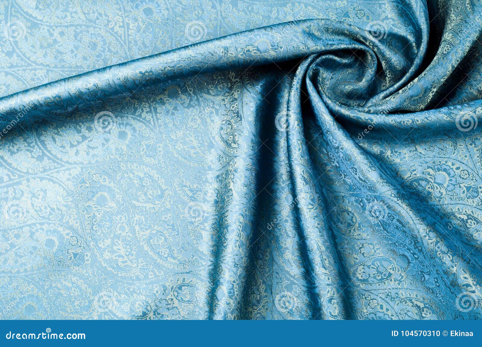 Background Texture, Pattern. Blue Paisley Silk Chiffon Mod Fabric by ...
