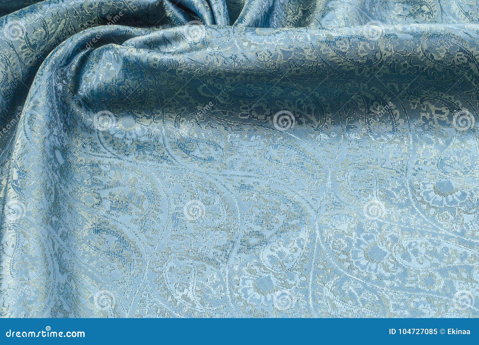 Background Texture, Pattern. Blue Paisley Silk Chiffon Mod Fabric by ...