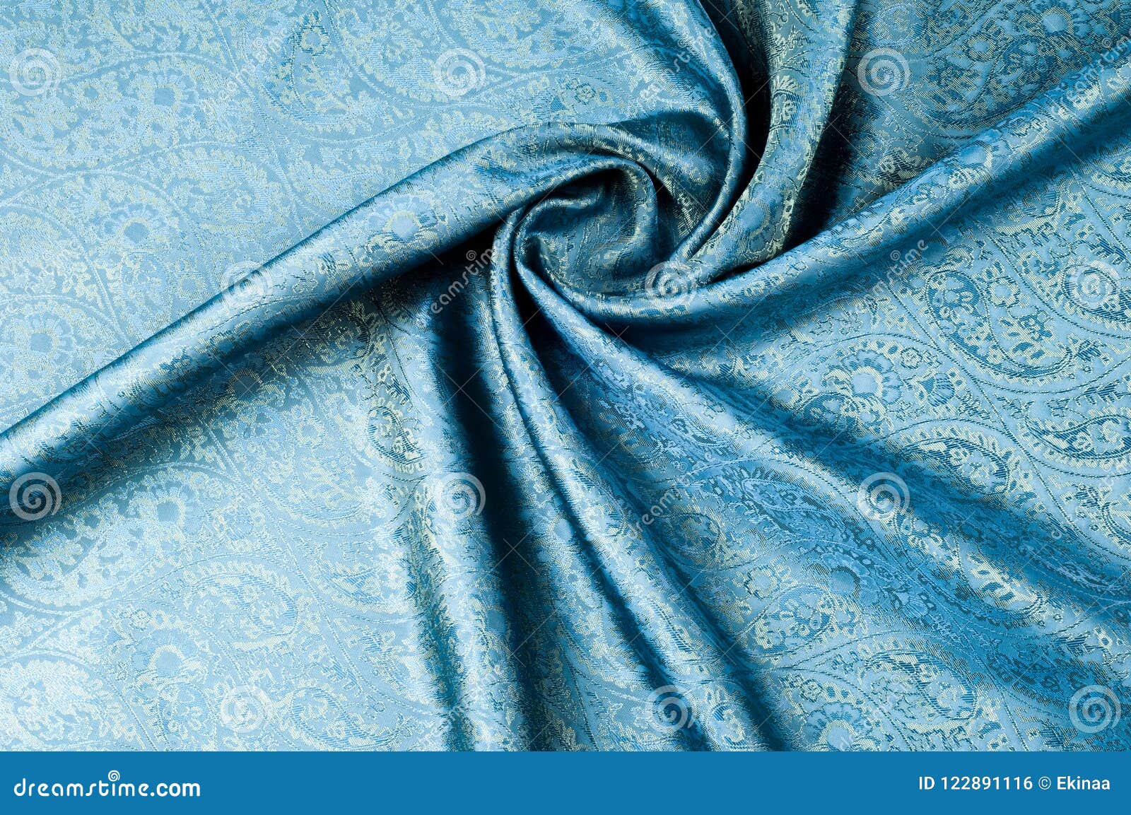 Background Texture, Pattern. Blue Paisley Silk Chiffon Mod Fabric by ...