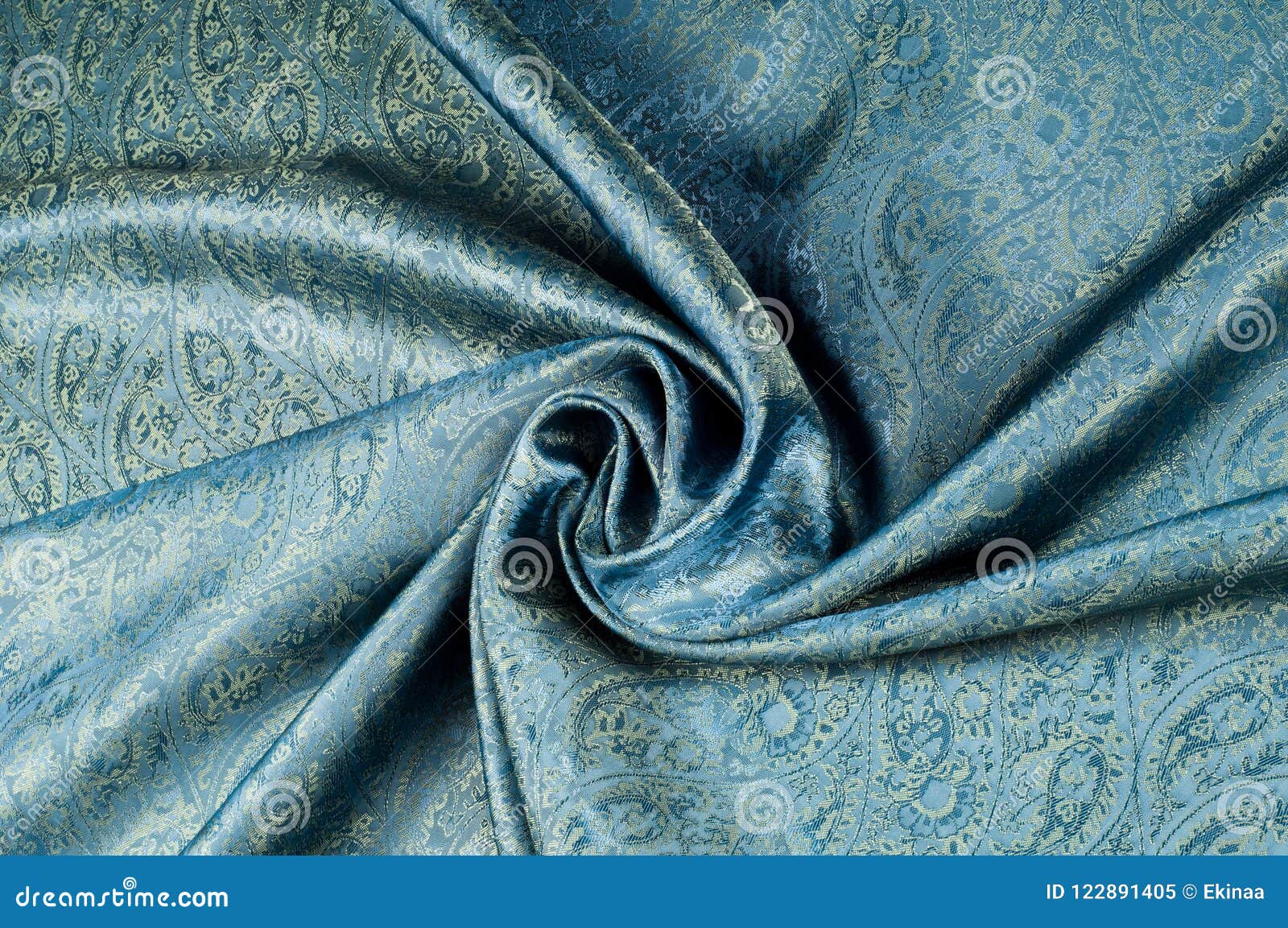 Background Texture, Pattern. Blue Paisley Silk Chiffon Mod Fabric by ...