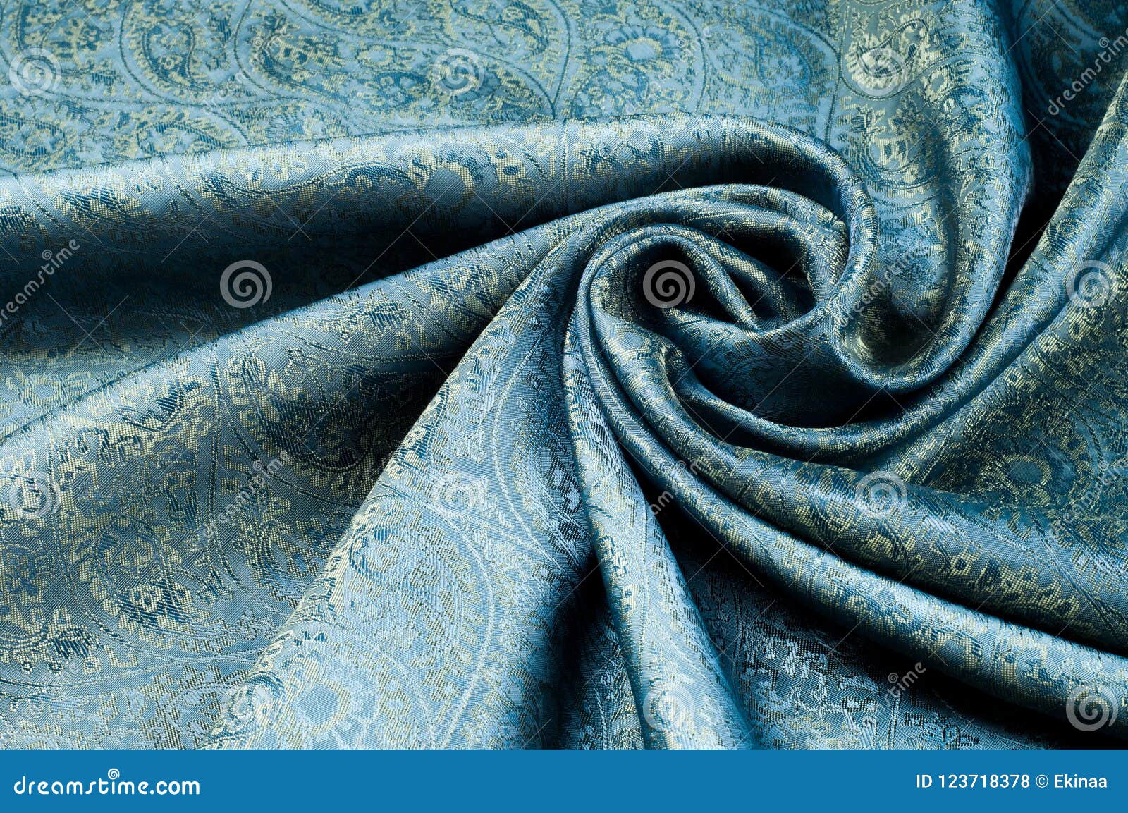 Background Texture, Pattern. Blue Paisley Silk Chiffon Mod Fabric by ...