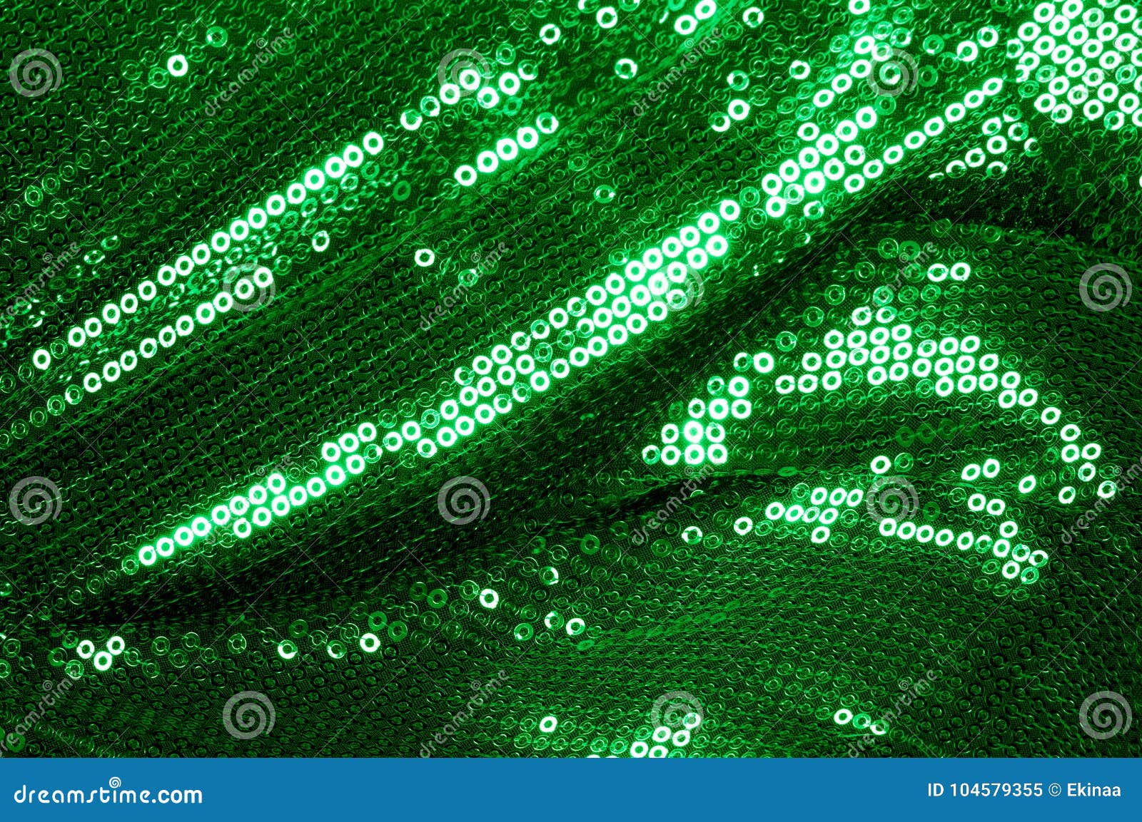 Background Texture, Pattern. the Fabric is Dark Green with Sequ Stock ...