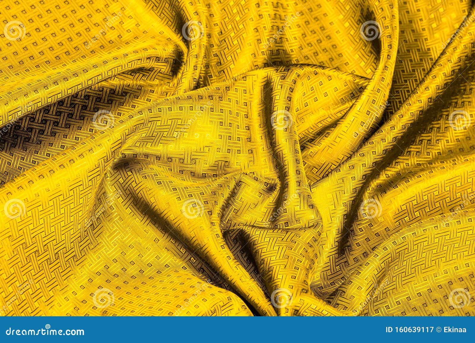 Background Texture, Pattern. Yellow, Mustard Silk Fabric with a Small ...