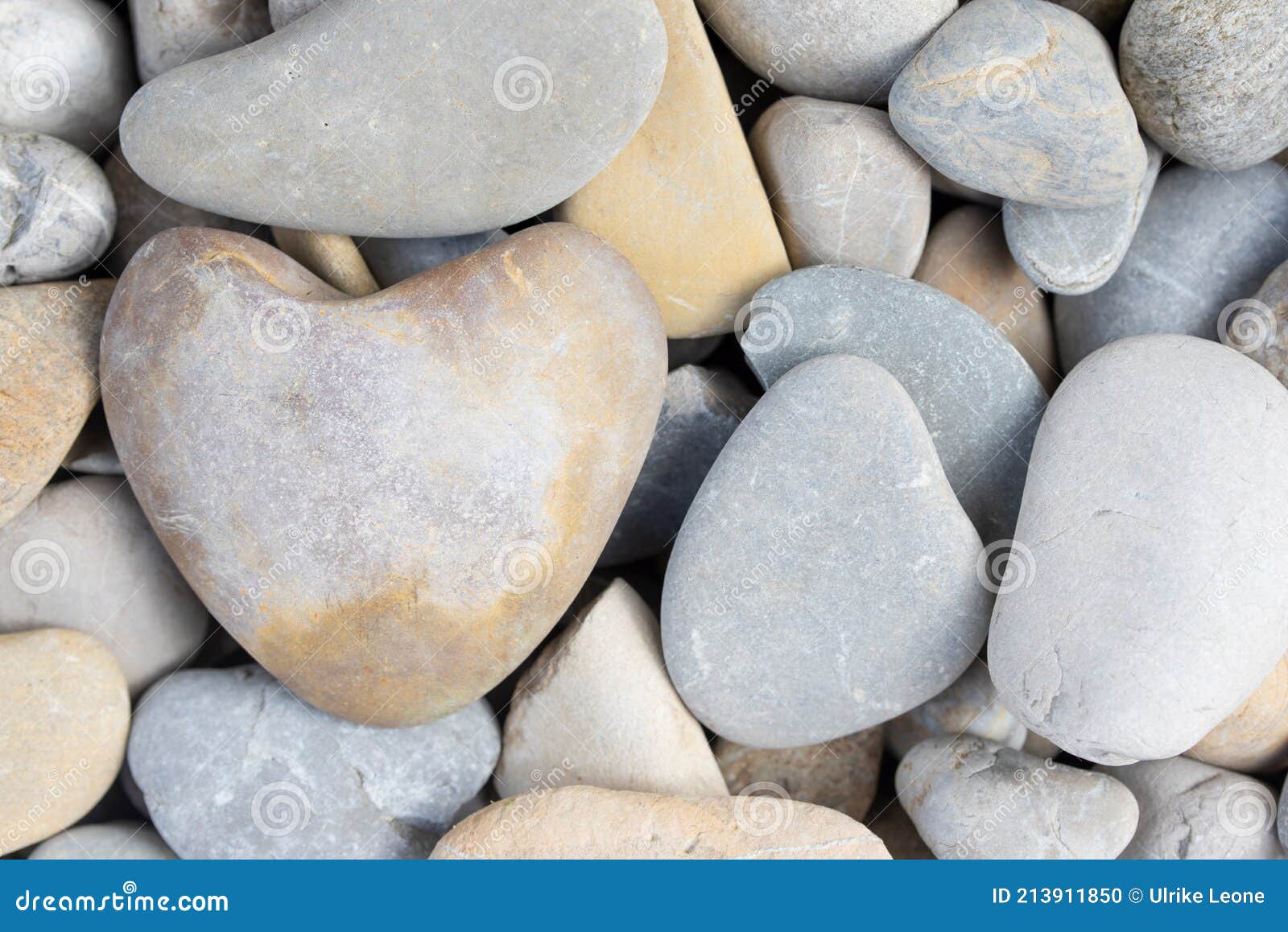 Background and Texture of Pebbles with a Heart-shaped Pebble between ...