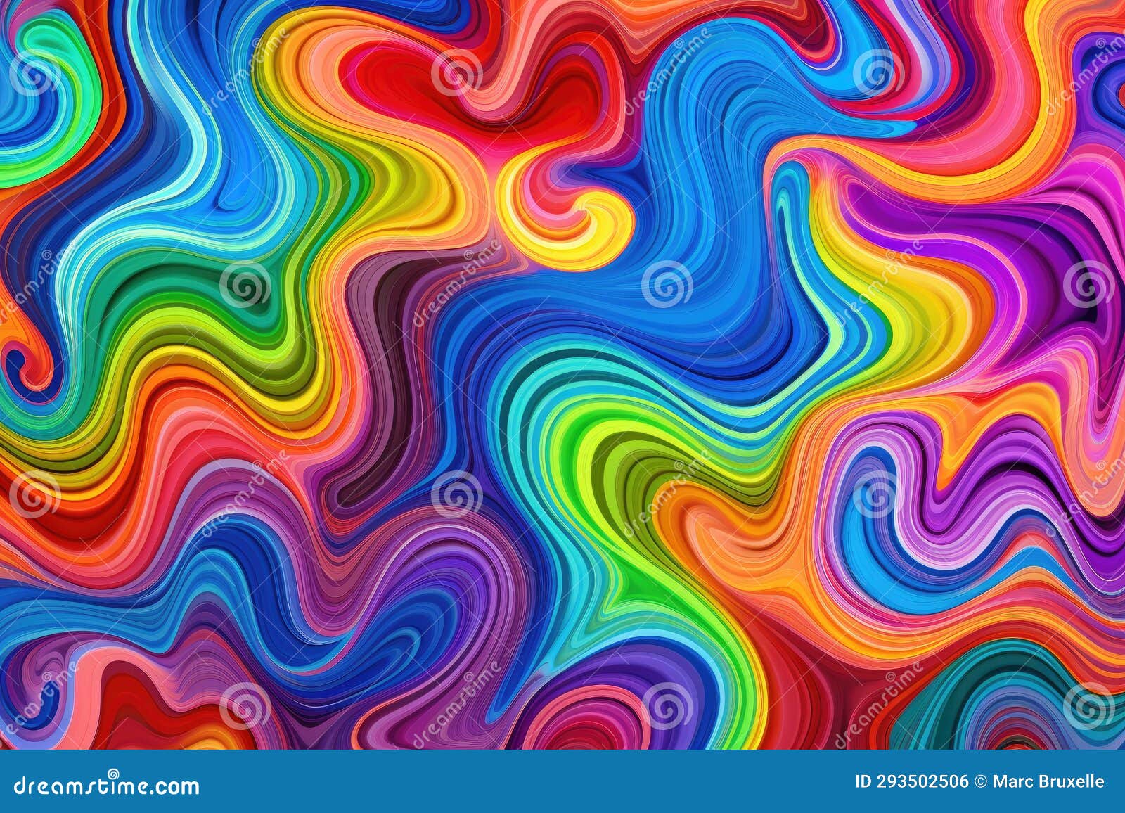 Psychedelic Wavy Background. 1960s-1970s Hippie Trippy Design. Cartoon ...
