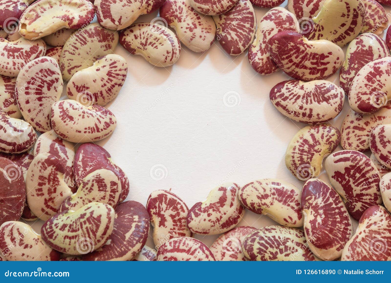 Background Texture of Red Speckled October Beans in an Open Circle ...