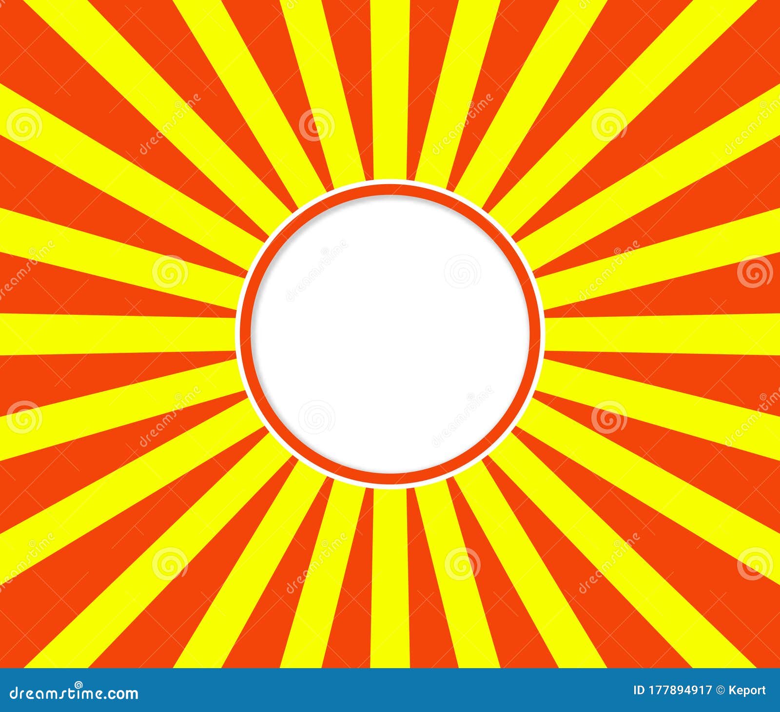 Red and Yellow Rays Background Texture with Empty White Circle Stock ...