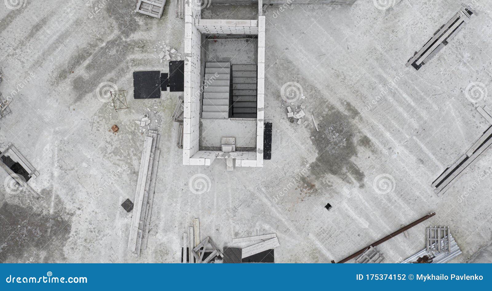 Abandoned Construction Site, Top View. Texture of Concrete Stock Photo ...
