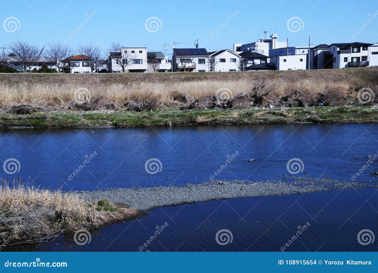 Riverside scenery of Japan stock photo. Image of riverside - 108915654