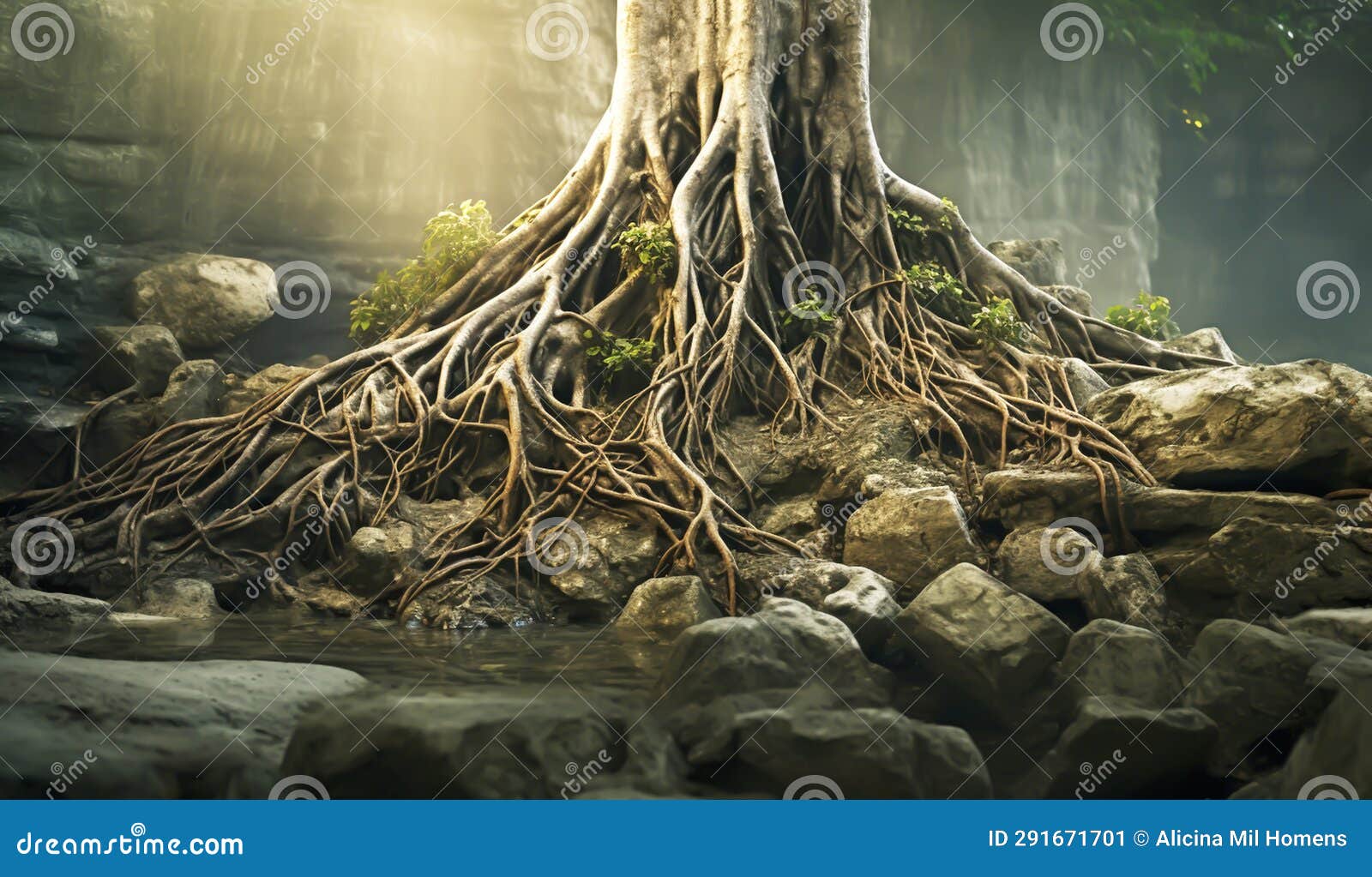 Background with the Texture of the Roots of a Large Tree. AI Generated ...