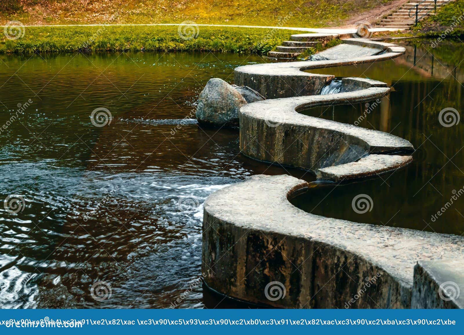 Background Texture of Running Water in the River Dam in Summer Stock ...