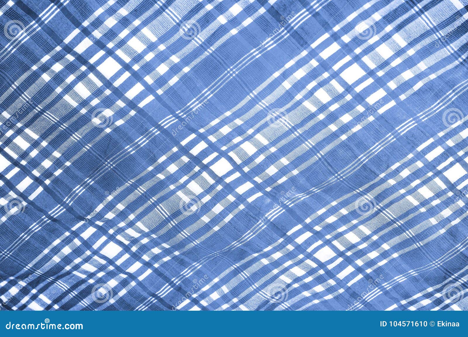 Background Texture. Silk Fabric Checkered Blue White Soft with a Stock ...