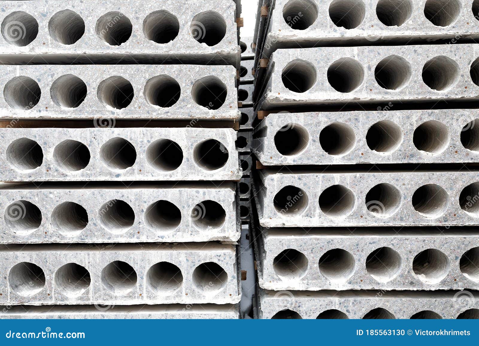 Background Texture of Stack of Prefabricated Concrete Slabs with Hole ...