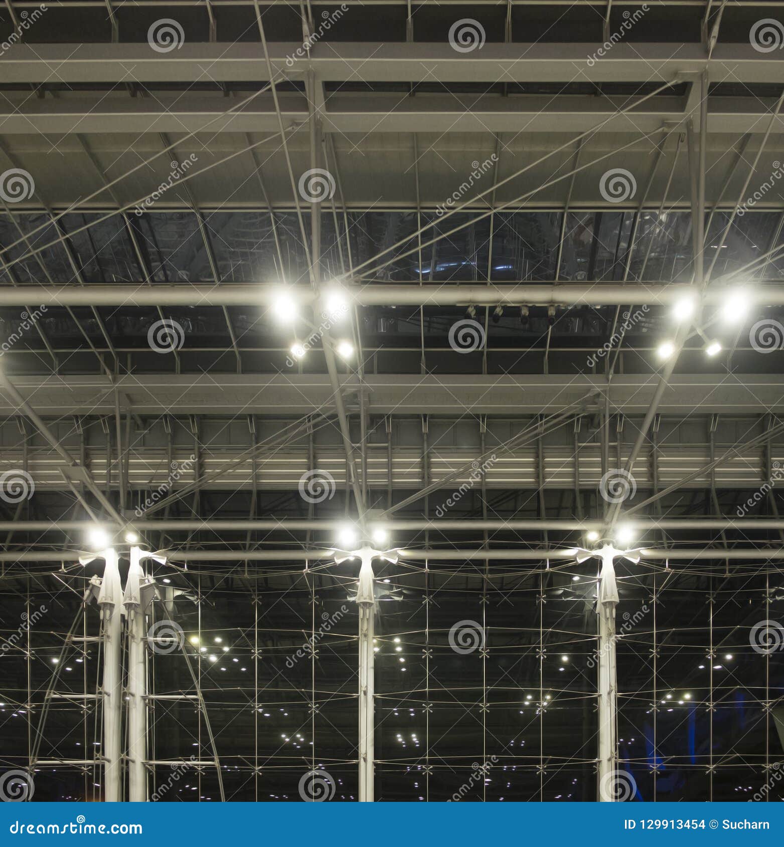 Background and Texture of Steel Structures and Light Bulb. Stock Photo ...