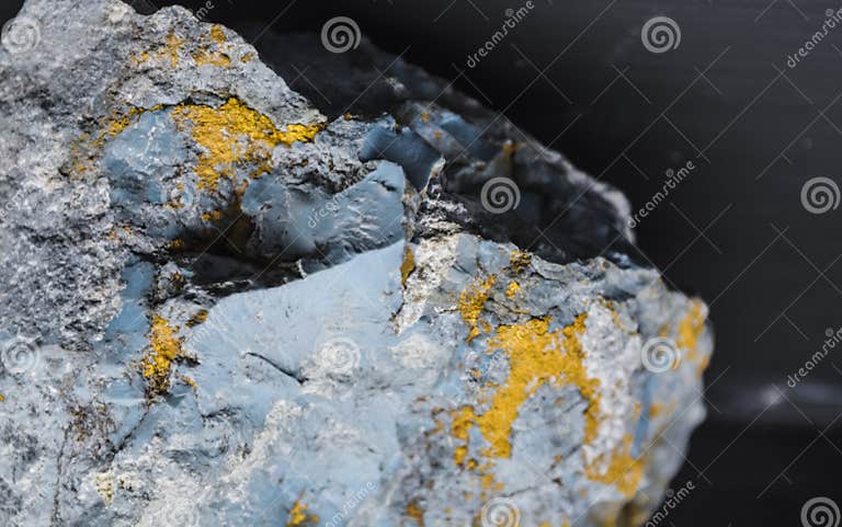 Background or Texture from a Stone in a Section with a Blue and Yellow ...