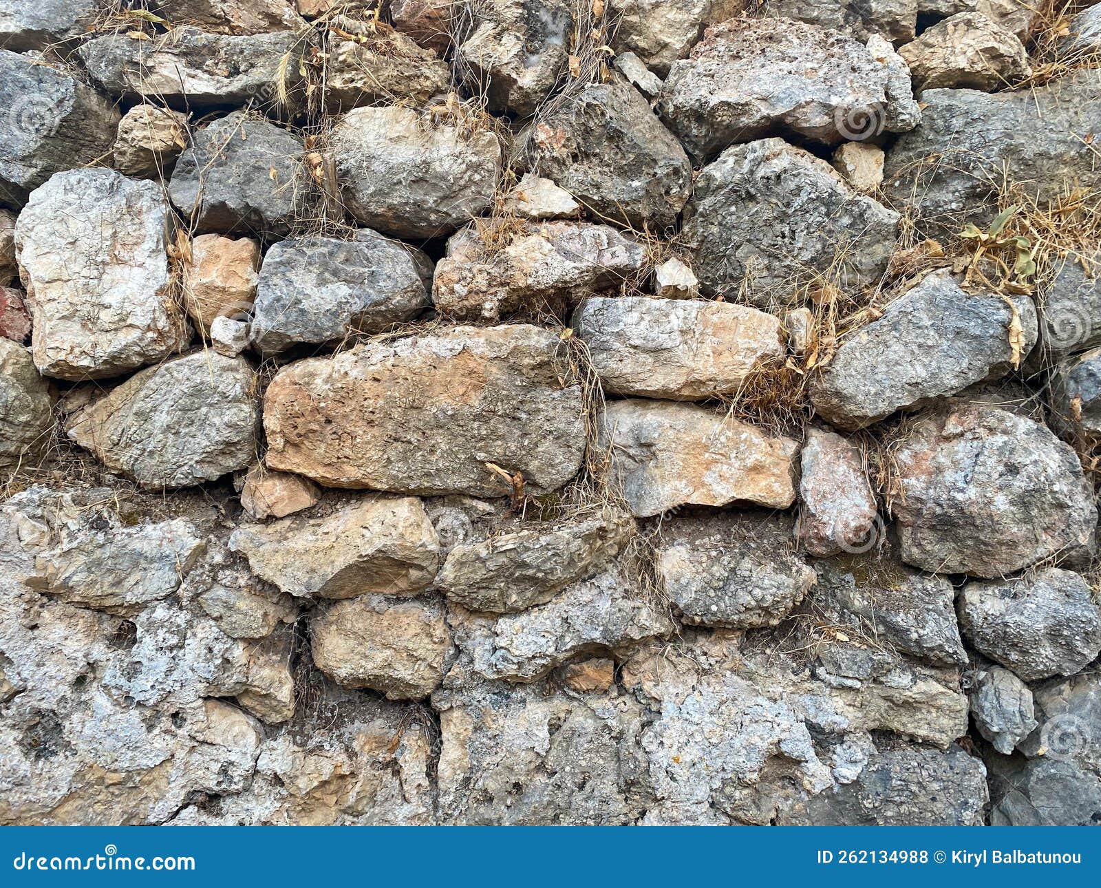 Background, Texture, Stone Wall of Round Stones Cobblestones Bricks ...