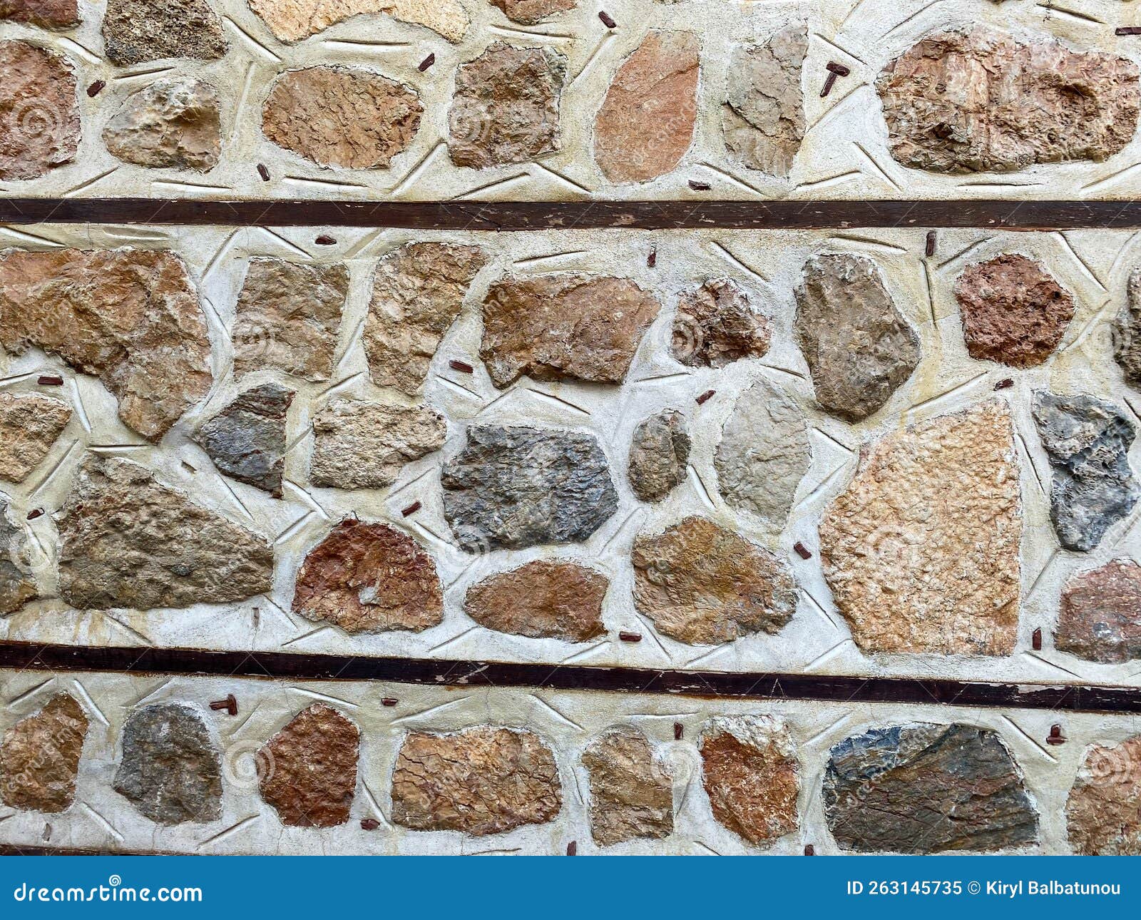 Background, Texture, Stone Wall of Round Stones Cobblestones Bricks ...