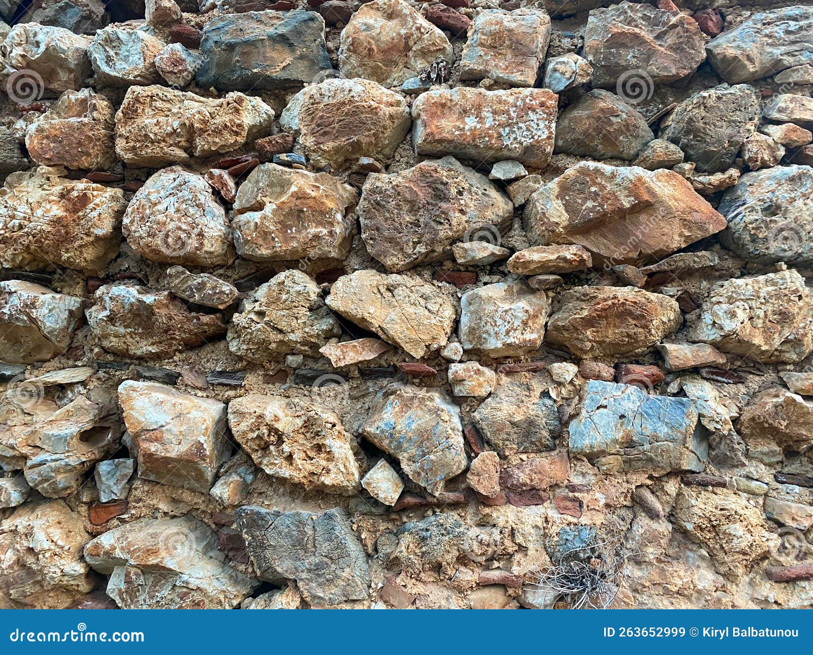 Background, Texture, Stone Wall of Round Stones Cobblestones Bricks ...