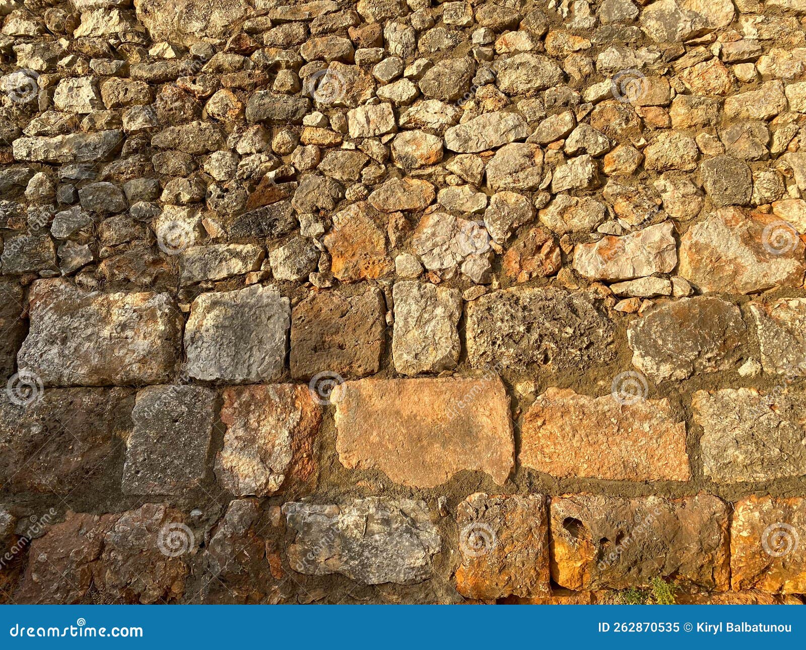 Background, Texture, Stone Wall of Round Stones Cobblestones Bricks ...