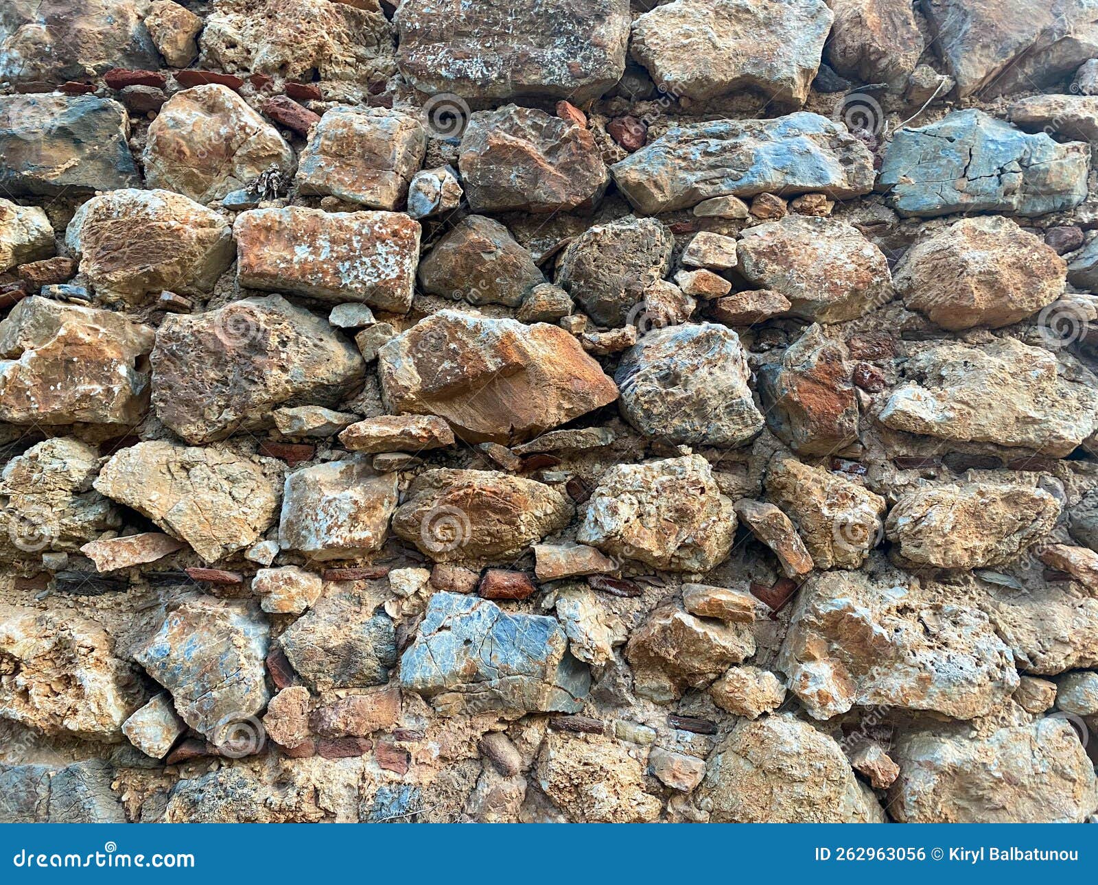 Background, Texture, Stone Wall of Round Stones Cobblestones Bricks ...