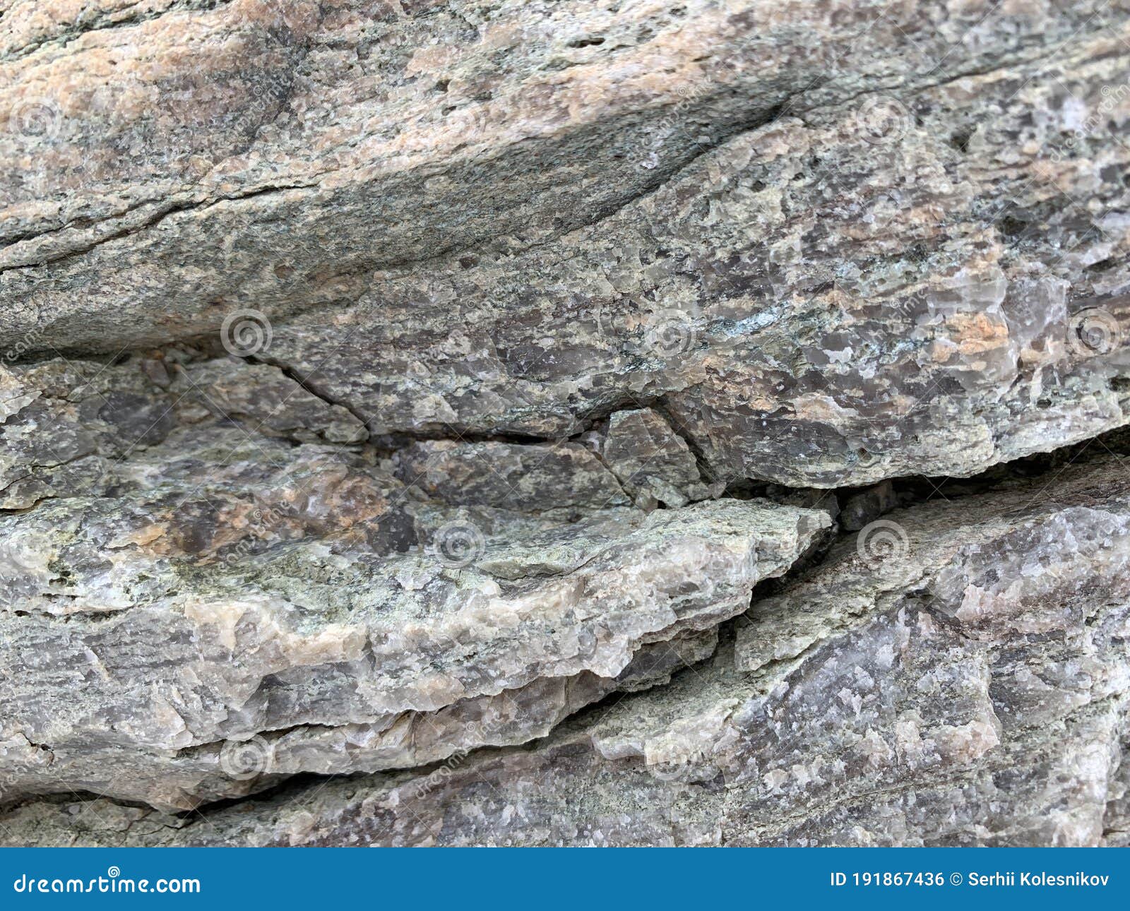 Background Texture: the Structure of a Large Stone. Granite Boulder ...