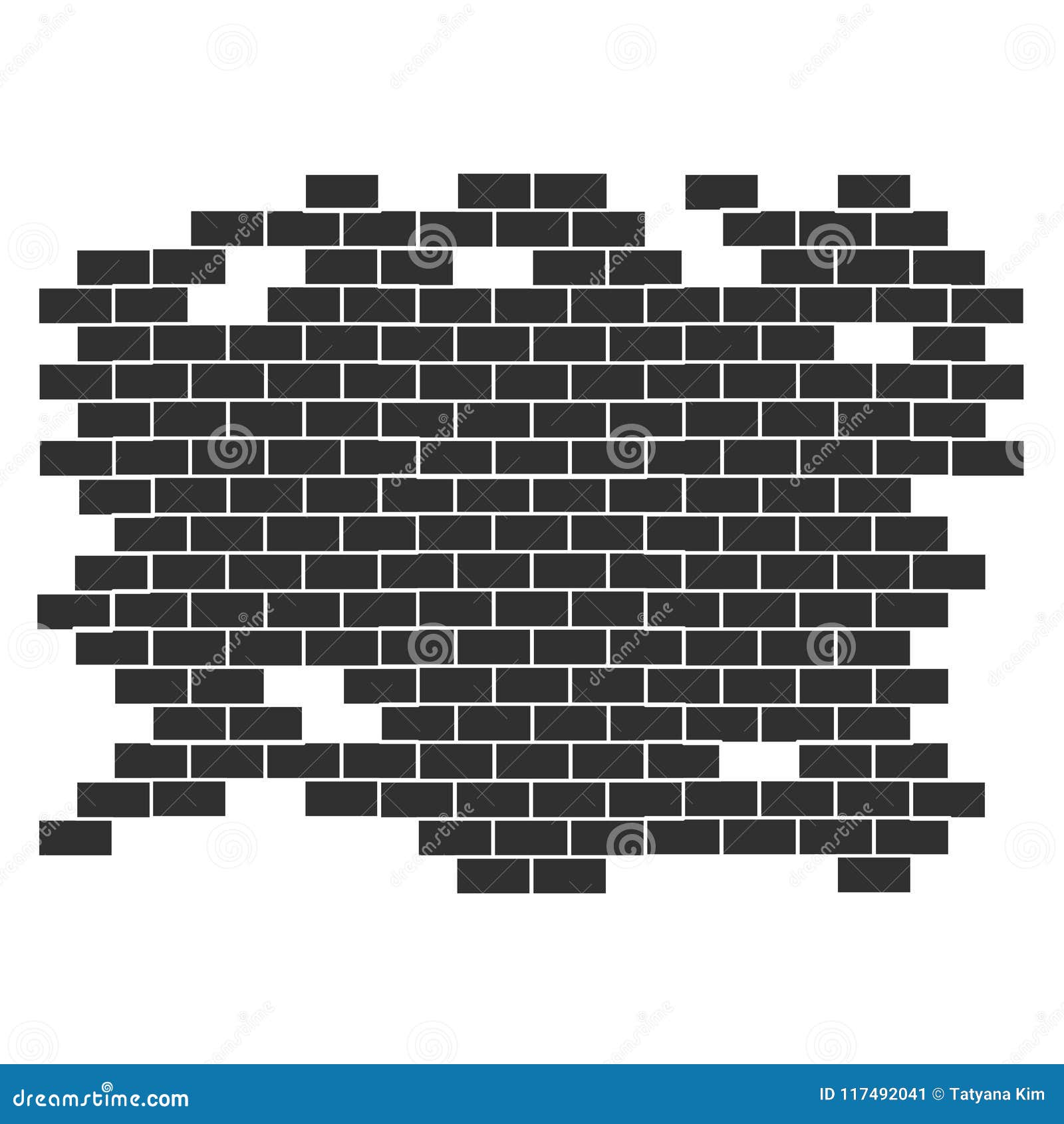 Background Texture Vector-brick Wall Broken on the Edges Stock ...