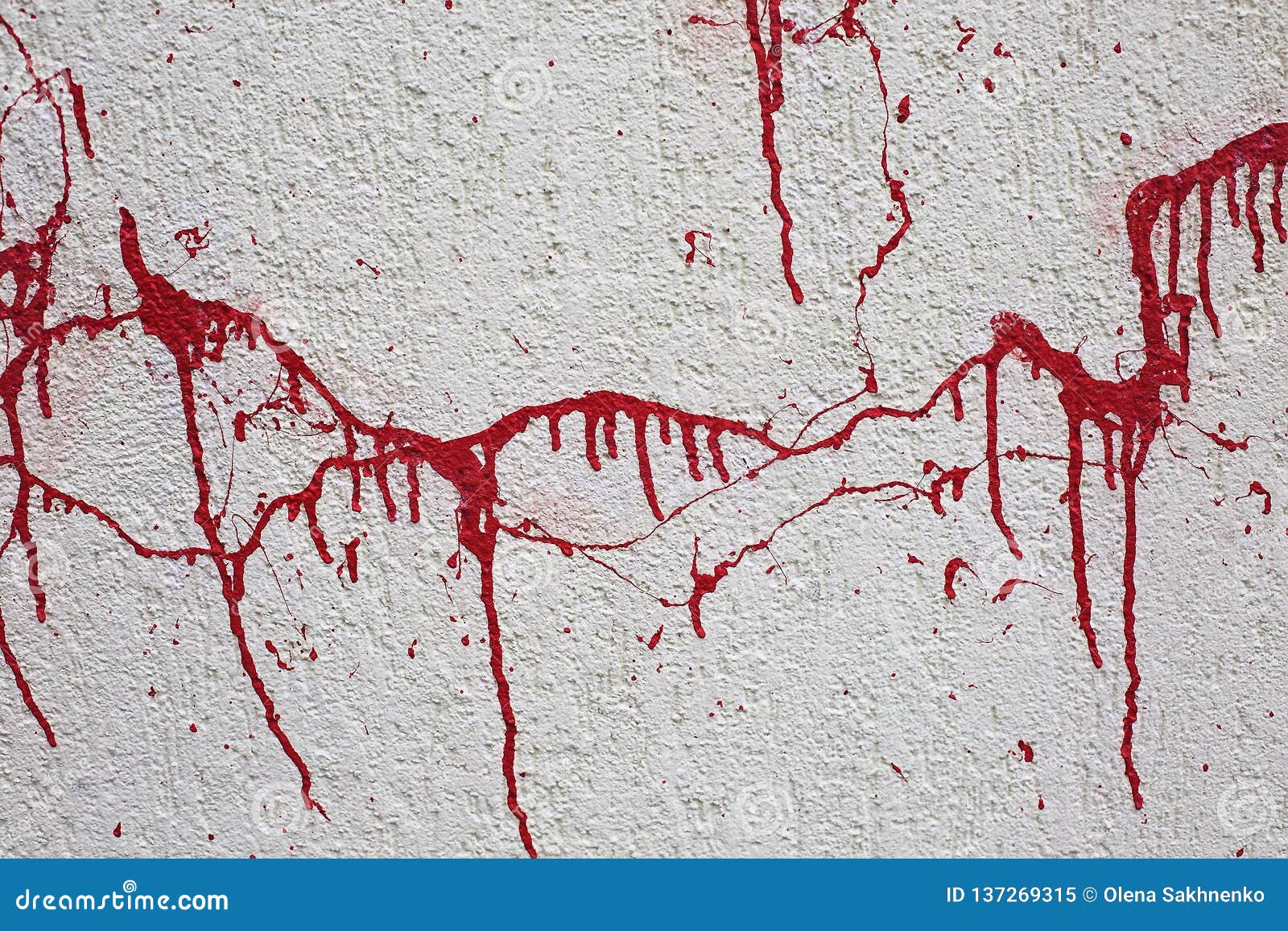 Background Texture Wall with Red Blood Like Paint Streaks. Stock Image ...