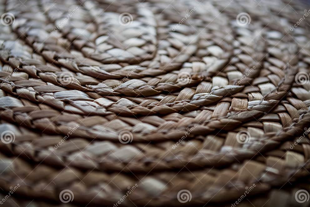 Background or Texture from the Weaving of Straw on a Straw Hat. Circles ...