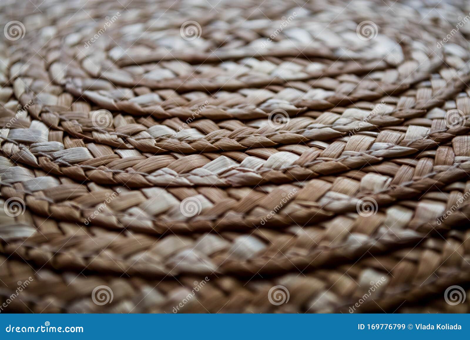Background or Texture from the Weaving of Straw on a Straw Hat. Circles ...