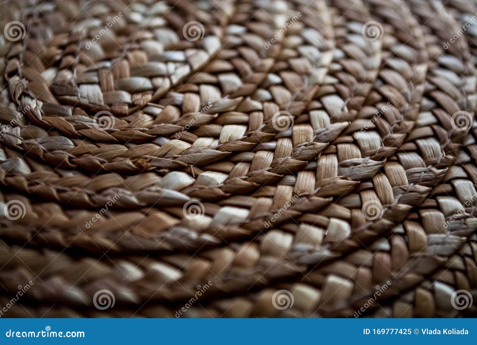 Background or Texture from the Weaving of Straw on a Straw Hat. Circles ...